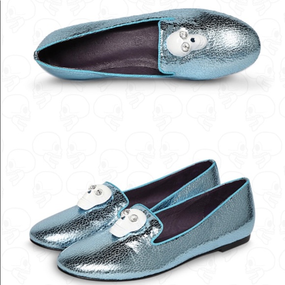 kalaca | Shoes | Kalaca Metallic Blue Flats Sz 39 | Poshmark